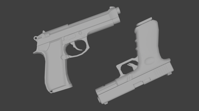 Pistols Beretta Glock 3D Model in Pistol 3DExport