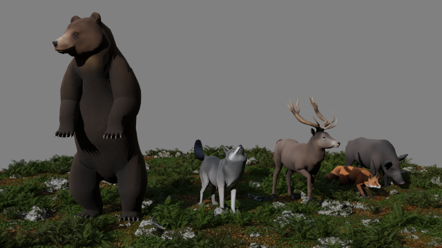 Forest Animals 3D Model in Wildlife 3DExport