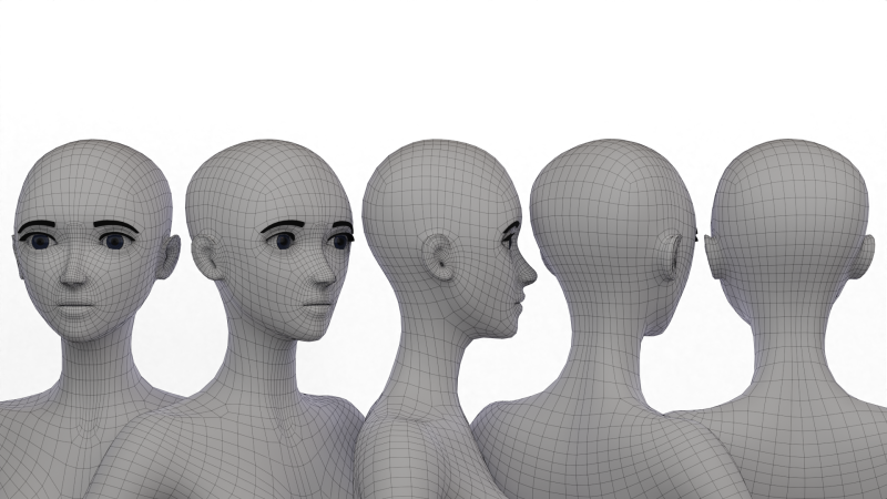 Basemesh Stylized Girl 4 3D Model in Woman 3DExport