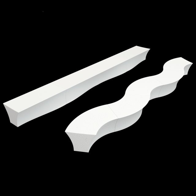 METEOR Bench 3D Model in Environment 3DExport