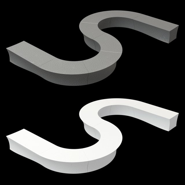 METEOR Bench 3D Model in Environment 3DExport