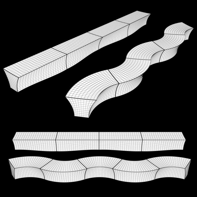 METEOR Bench 3D Model in Environment 3DExport