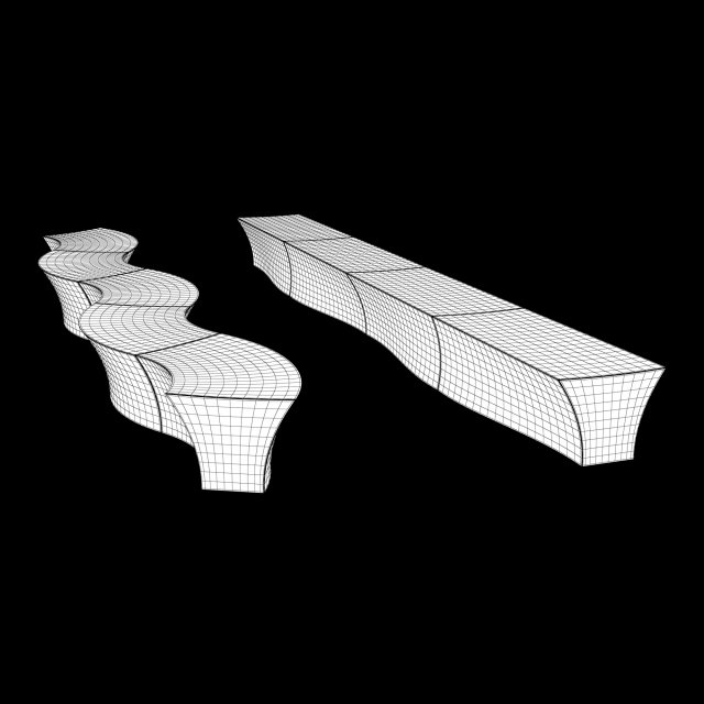 METEOR Bench 3D Model in Environment 3DExport