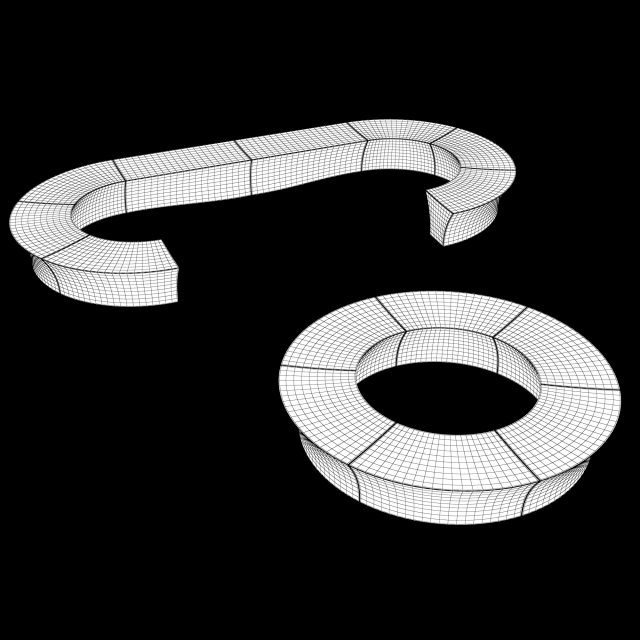 METEOR Bench 3D Model in Environment 3DExport