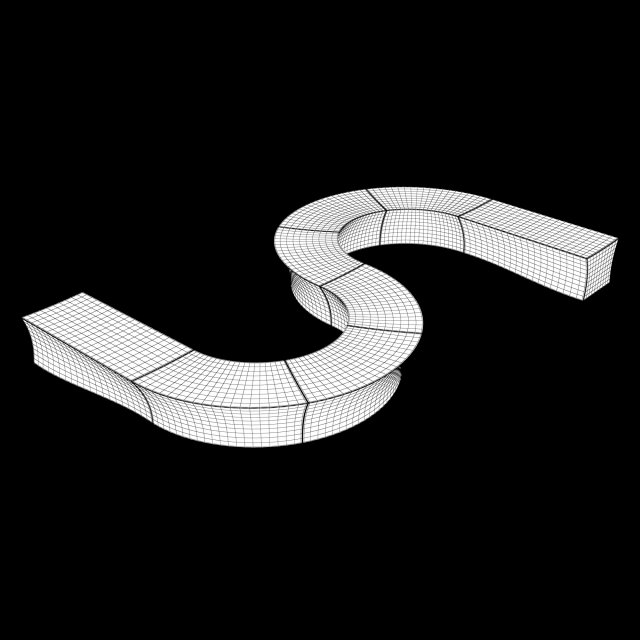 METEOR Bench 3D Model in Environment 3DExport