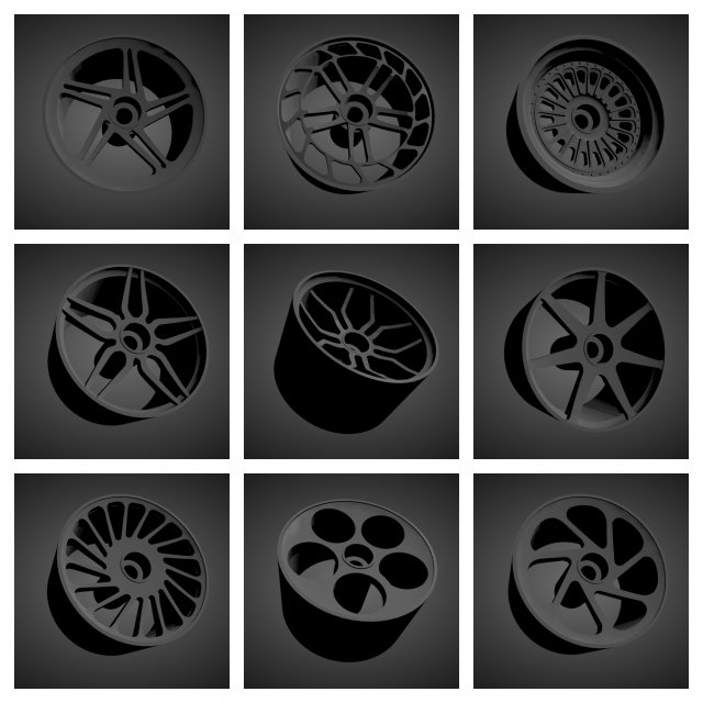 300 printable classic rims with brakes and tires for hot wheels 3D ...