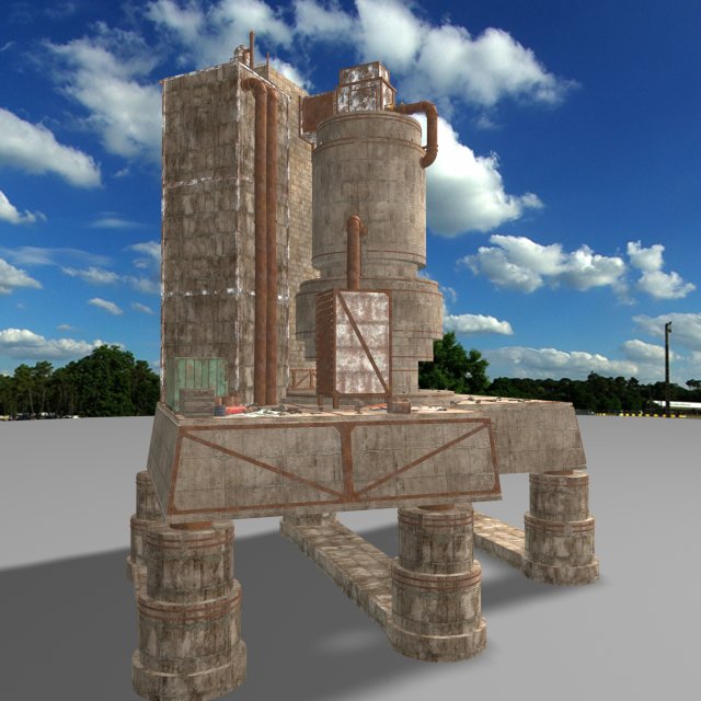 waste plant construction 3D Model in Buildings 3DExport
