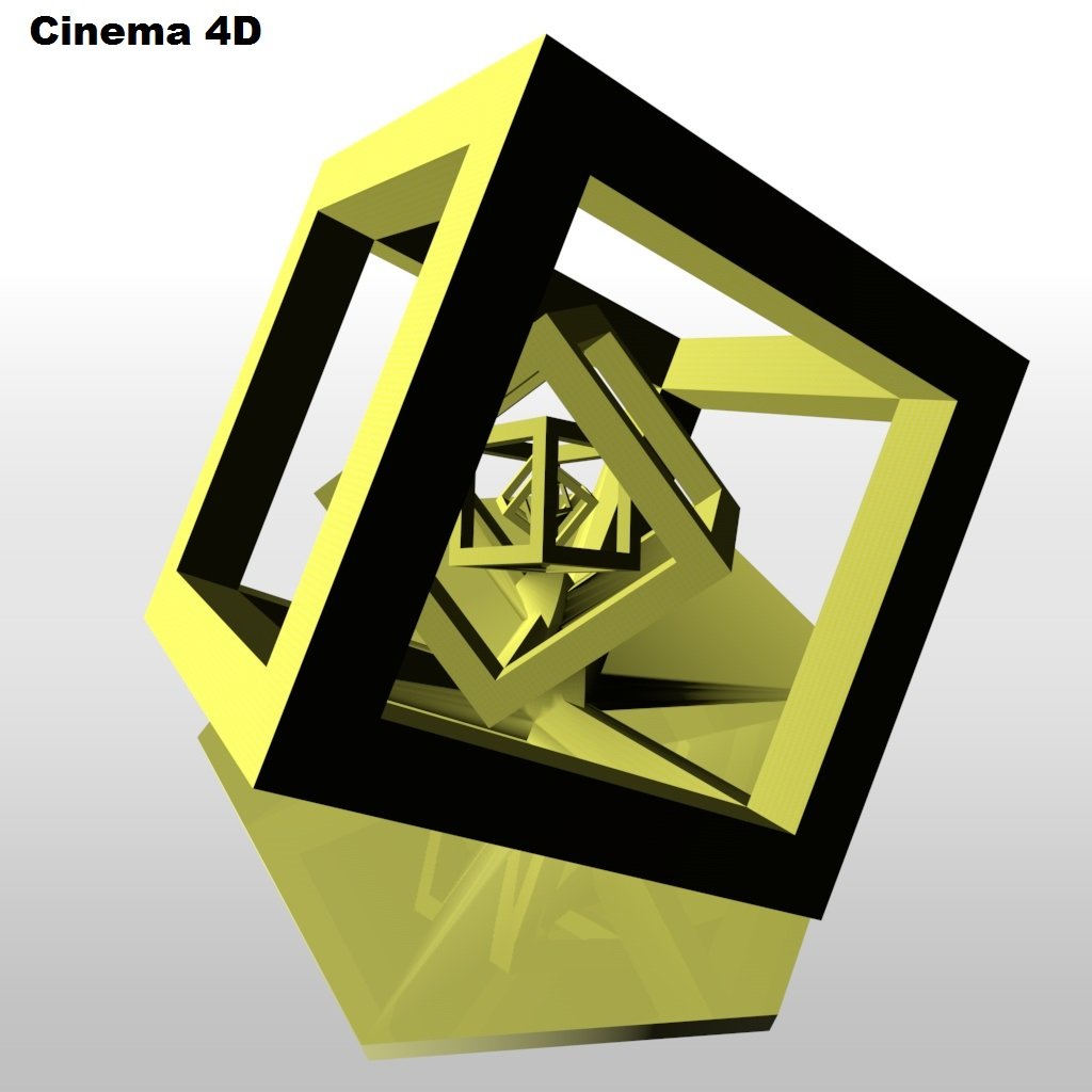 Rotating effect concentric cubes 3D Model in Mathematical art 3DExport