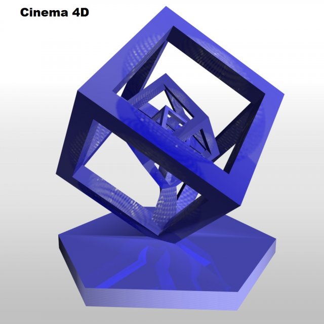 rotating effect concentric cubes 3D Print Model in Mathematical art ...