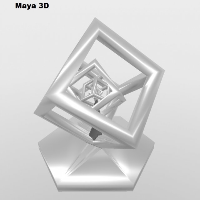 rotating effect concentric cubes 3D Print Model in Mathematical art ...