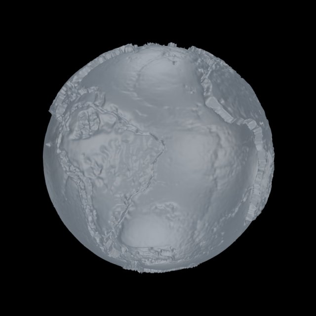 scale relief topographic world map 3dprinter scale 1in50000000 3D Print ...