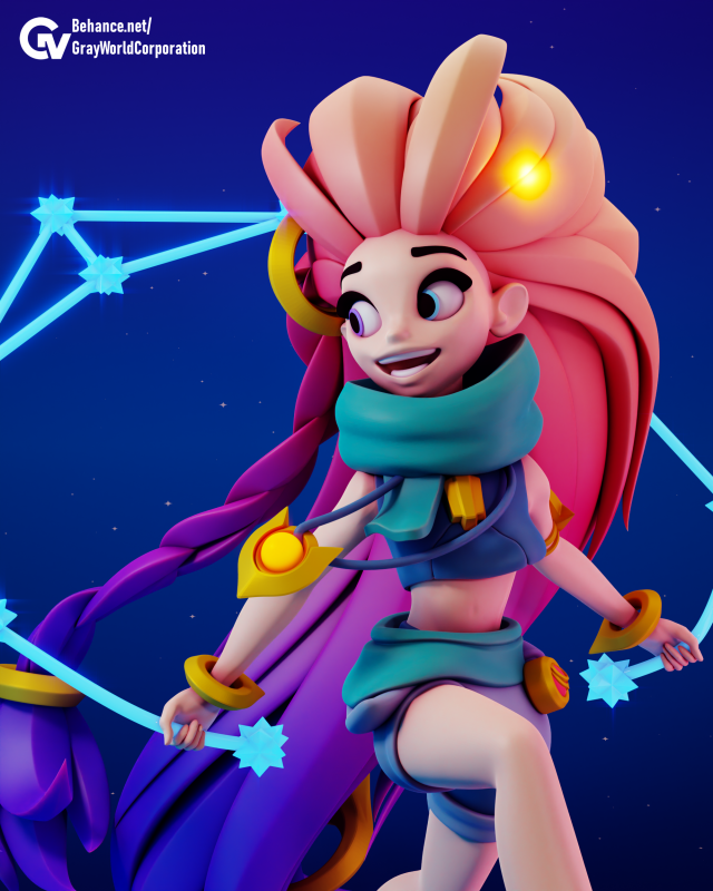 Zoe League of Legends 3D Print Model in Woman 3DExport