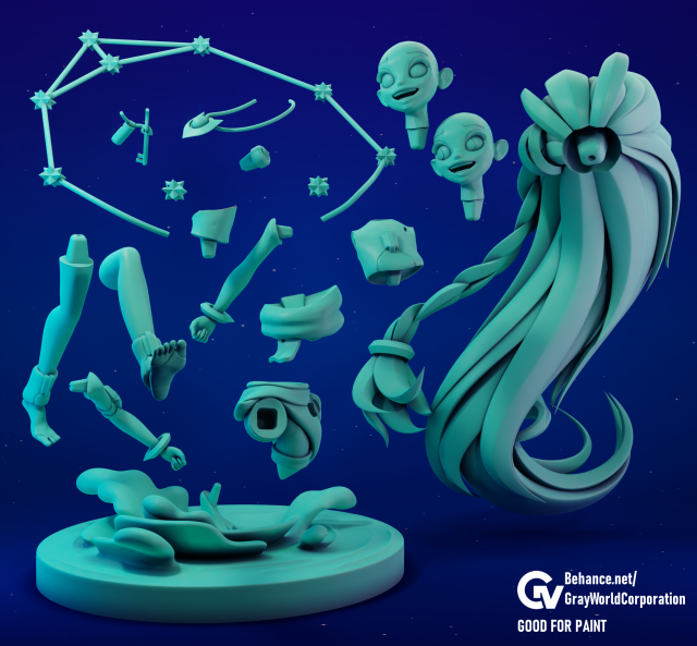 Zoe League of Legends 3D Print Model in Woman 3DExport