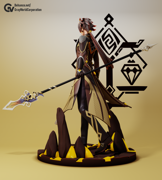 Zhongli Genshin Impact 3D Print Model in Man 3DExport