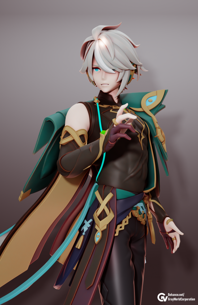 Alhaitham Genshin Impact 3D Print Model in Man 3DExport