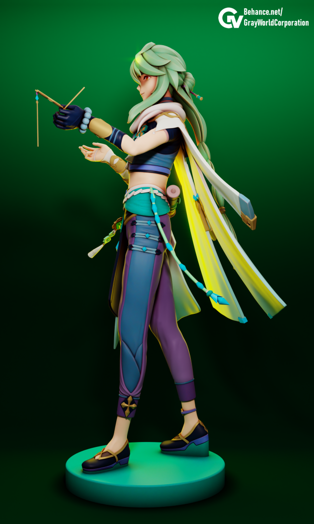 Baizhu Genshin Impact 3D Print Model in Man 3DExport