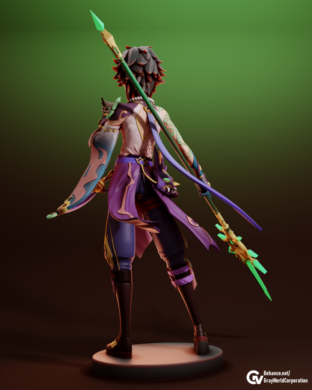 Xiao Genshin Impact Model Cetak 3D in Pria 3DExport