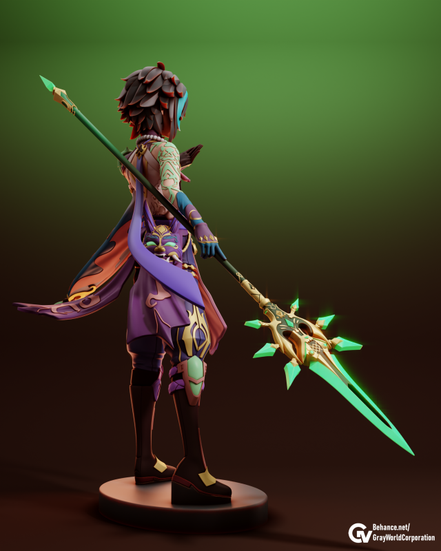 Xiao Genshin Impact Model Cetak 3D in Pria 3DExport