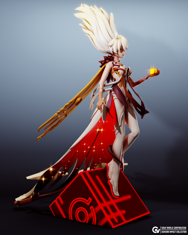 Unknown God Asmoday Genshin Impact 3D Baskı Modeli in Kadın 3DExport