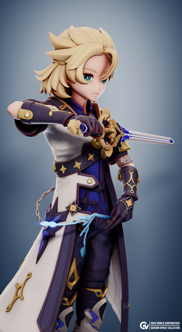 Albedo Kreideprinz 2 Genshin Impact 3D Print Model in Man 3DExport