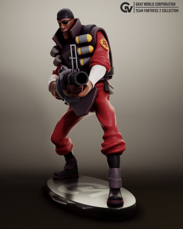 Demoman Team Fortress 2 3D Print Model in Man 3DExport