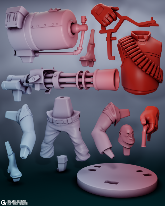 Heavy Team Fortress 2 3D Print Model in Man 3DExport