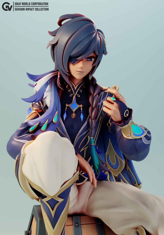 Kaeya Sailwind Shadow Genshin Impact 3D Print Model in Man 3DExport