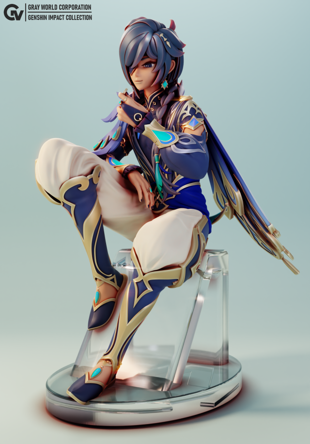 Kaeya Sailwind Shadow Genshin Impact 3D Print Model in Man 3DExport