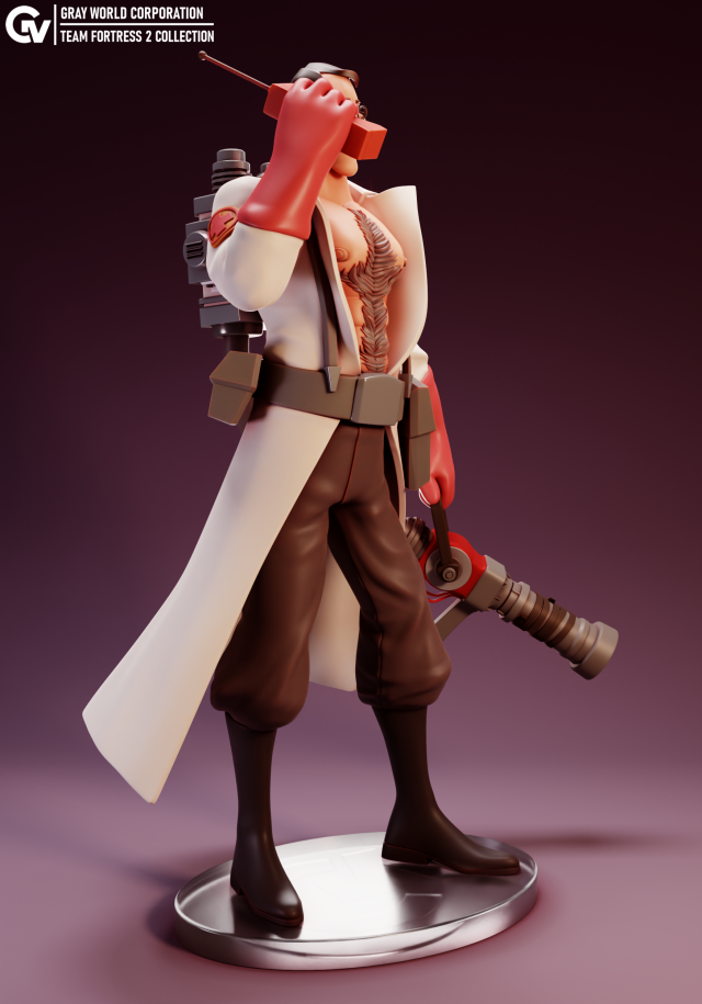 Buff Medic Team Fortress 2 3D Print Model in Man 3DExport