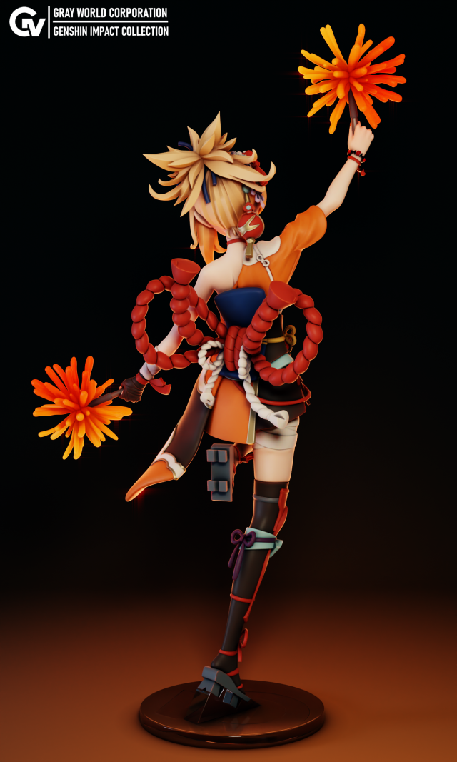 Yoimiya - Genshin Impact 3D Print Model in Woman 3DExport