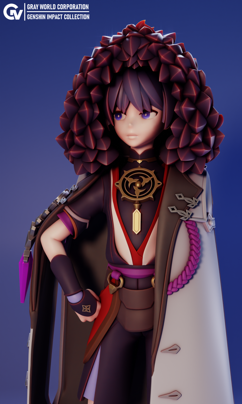 Scaramouche 2 Genshin Impact 3D Print Model in Man 3DExport