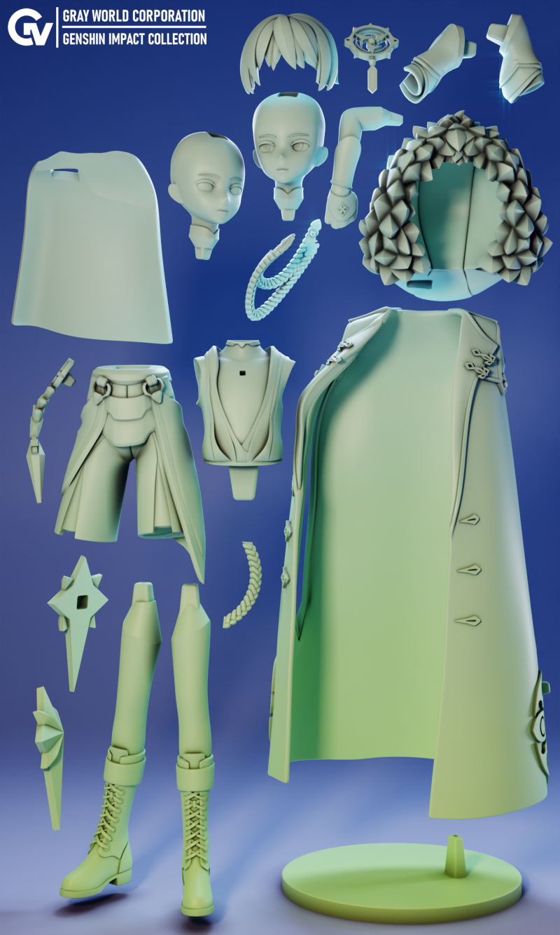 Scaramouche 2 Genshin Impact 3D Print Model in Man 3DExport