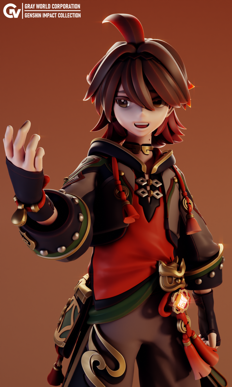 Gaming Genshin Impact 3D Print Model in Man 3DExport