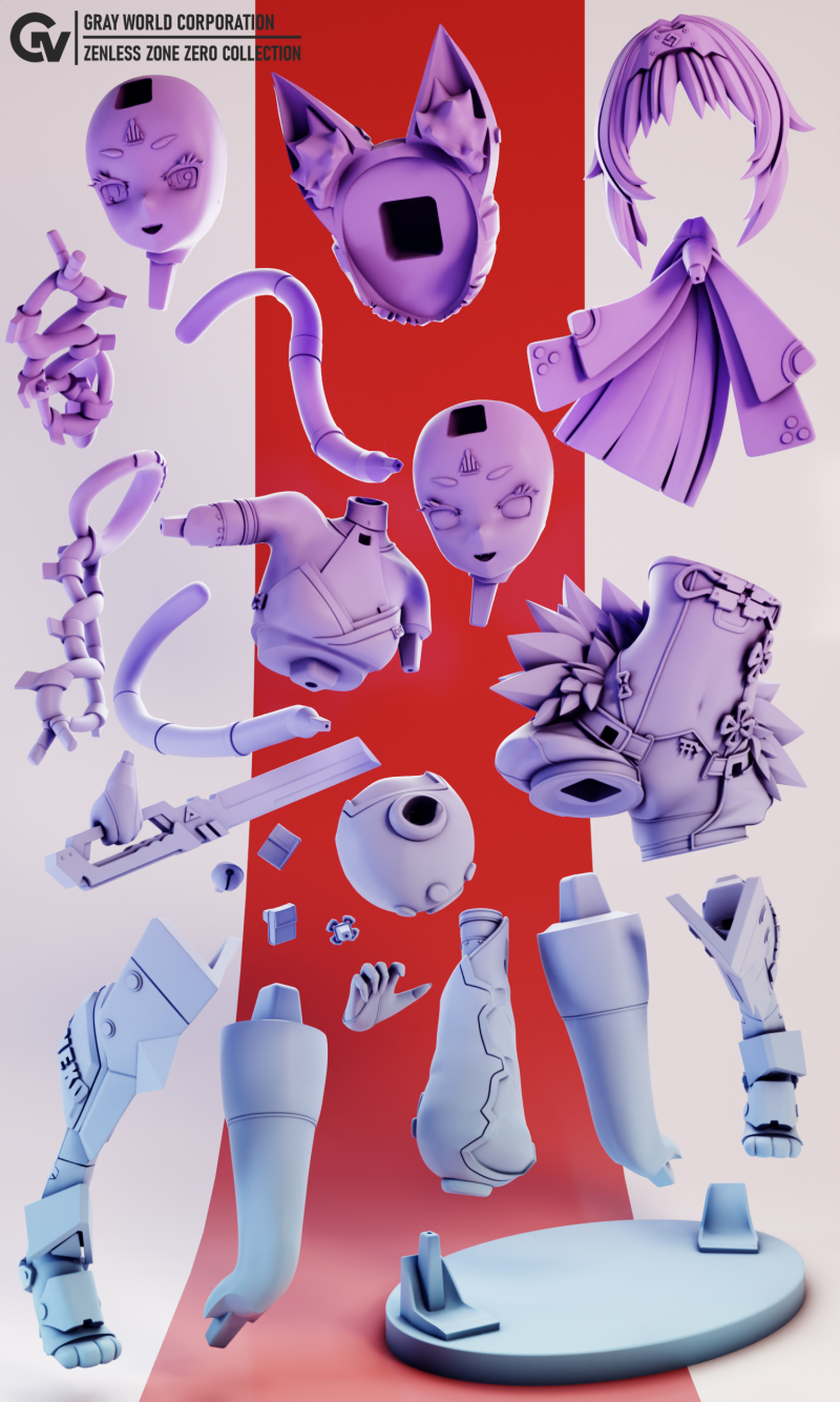 Nekomiya Mana Zenless Zone Zero 3D Print Model in Woman 3DExport