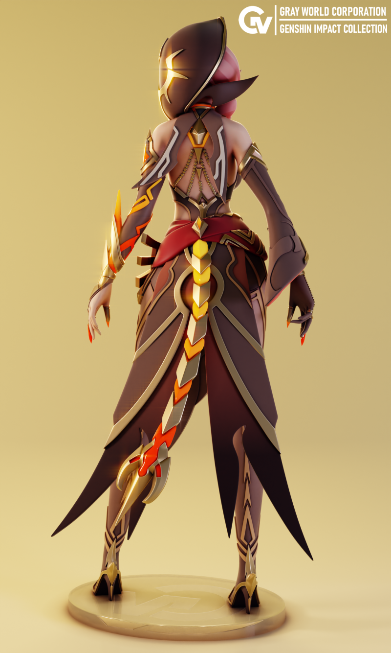 Babel Genshin Impact 3D Print Model in Woman 3DExport