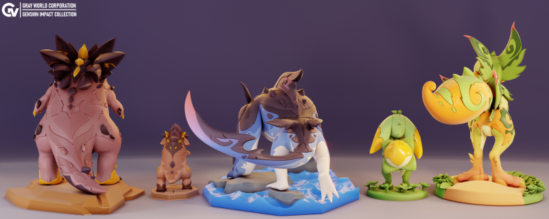 Animals Of Natlan Genshin Impact Modèles 3D en vedette in Monstres ...