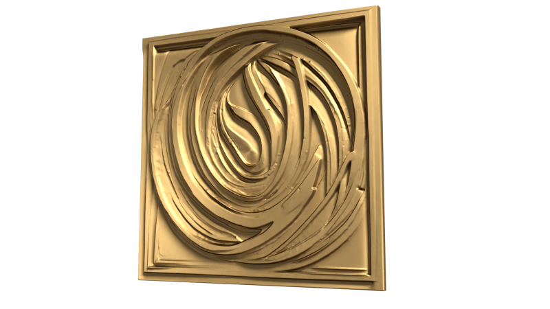 3D Printed Gold Foil Textured Decor Set - Ornamental Wall Panel 3D ...