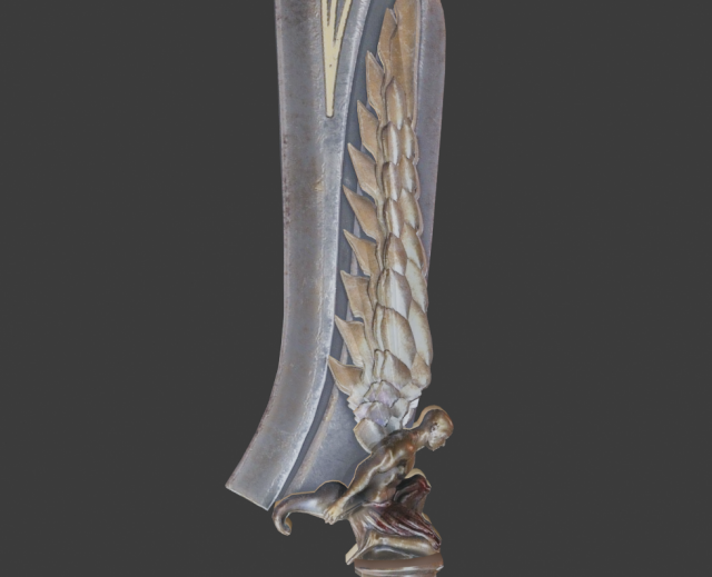 Angel Dagger 3D Human With Wings Embossed 3D Model in Combat 3DExport