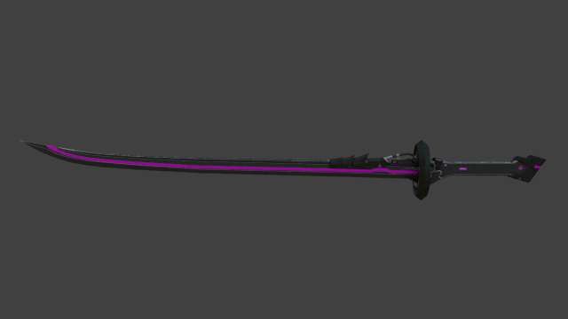 corrupt futuristic samurai sword low-poly 3D Model in Melee 3DExport