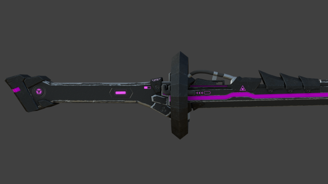 corrupt futuristic samurai sword low-poly 3D Model in Melee 3DExport