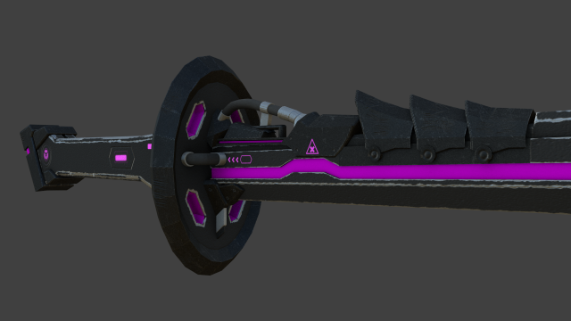 corrupt futuristic samurai sword low-poly 3D Model in Melee 3DExport