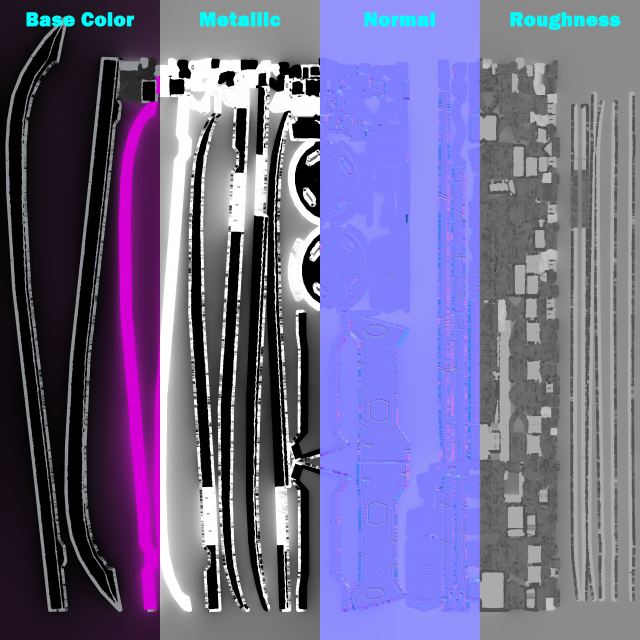corrupt futuristic samurai sword low-poly 3D Model in Melee 3DExport