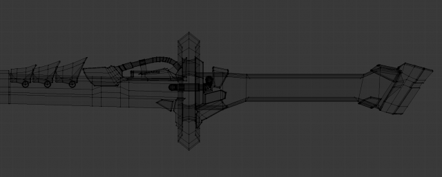 corrupt futuristic samurai sword low-poly 3D Model in Melee 3DExport