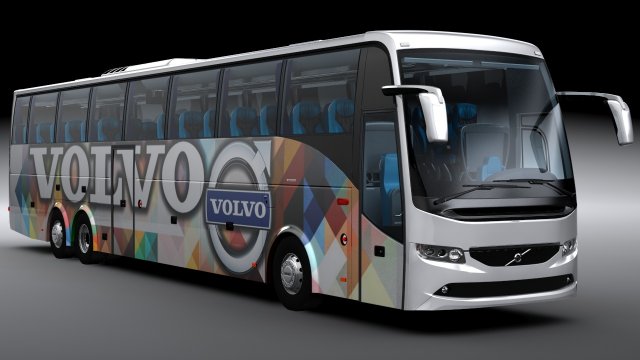 Volvo b9r 6x2 3D Model in Bus 3DExport