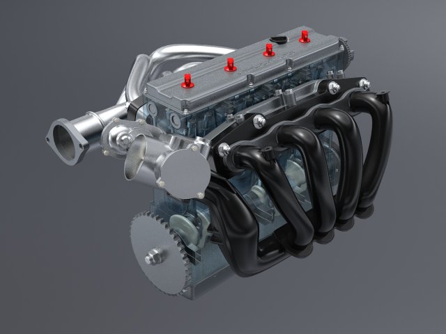 diesel inline 4 dohc vvt engine 3D Model in Parts of auto 3DExport