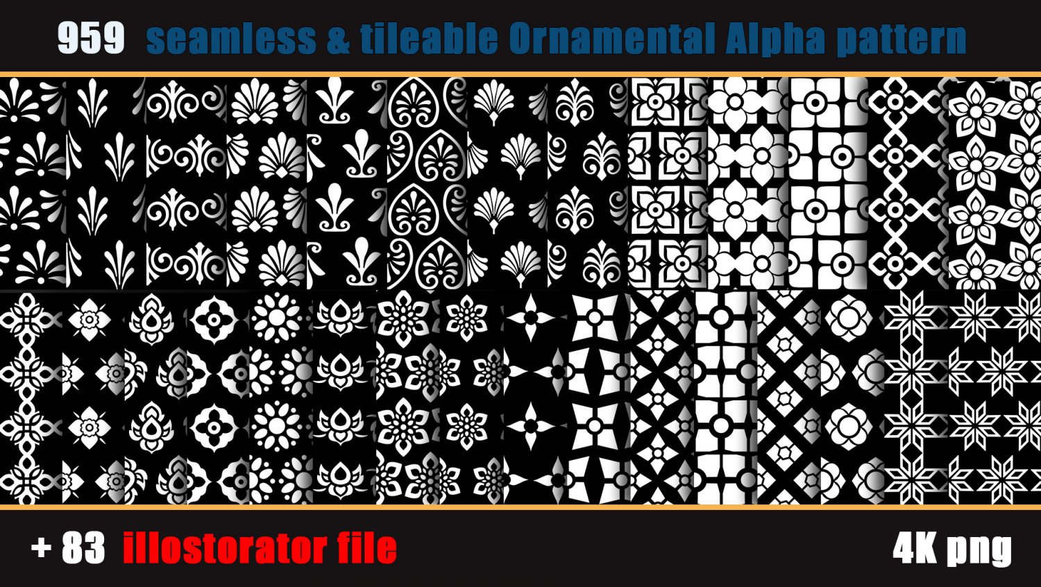 959 seamless and tileable Ornamental Alpha patterns 83 Adobe ...