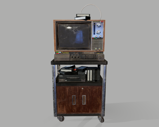 Old Television and VHS Set 3D Model in TV 3DExport