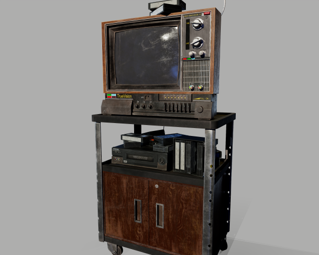 Old Television and VHS Set 3D Model in TV 3DExport