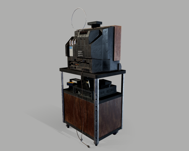 Old Television and VHS Set 3D Model in TV 3DExport