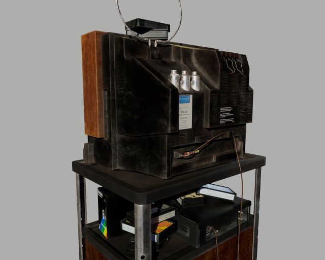Old Television and VHS Set 3D Model in TV 3DExport